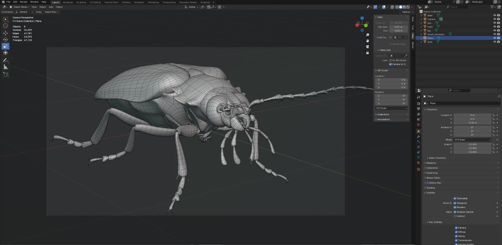 Prionus Insularis Saw Longhorn Beetle Insect 3D model - Download ...