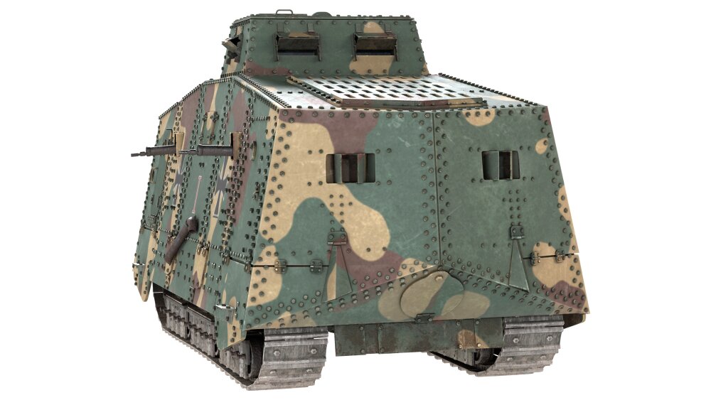 A7V Sturmpanzerwagen Heavy Tank 3D model - Download Tank on 3DModels.org