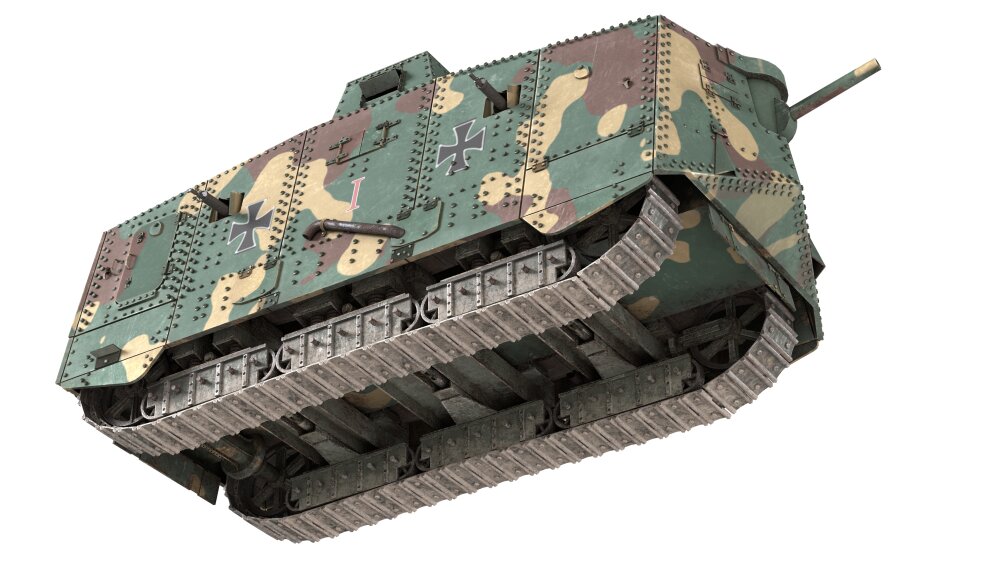 A7V Sturmpanzerwagen Heavy Tank 3D model - Download Tank on 3DModels.org
