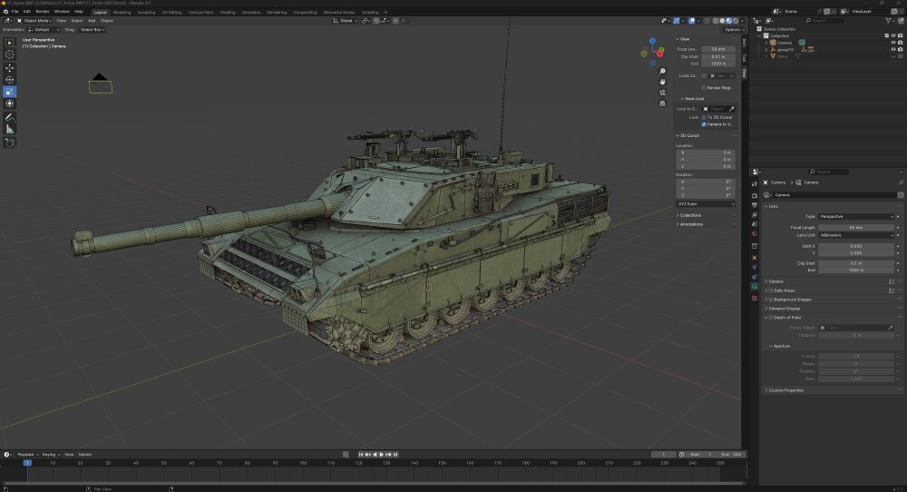 C1 Ariete Main Battle Tank 3D model - Download Tank on 3DModels.org