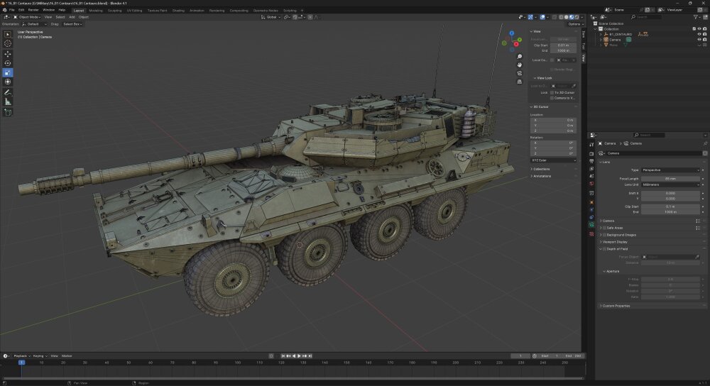 B1 Centauro Wheeled Tank Destroyer 3D model - Download Tank on 3DModels.org