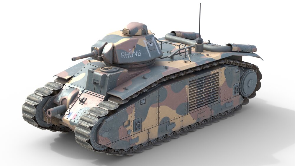 Char B1 French Heavy Tank 3D model - Download Tank on 3DModels.org