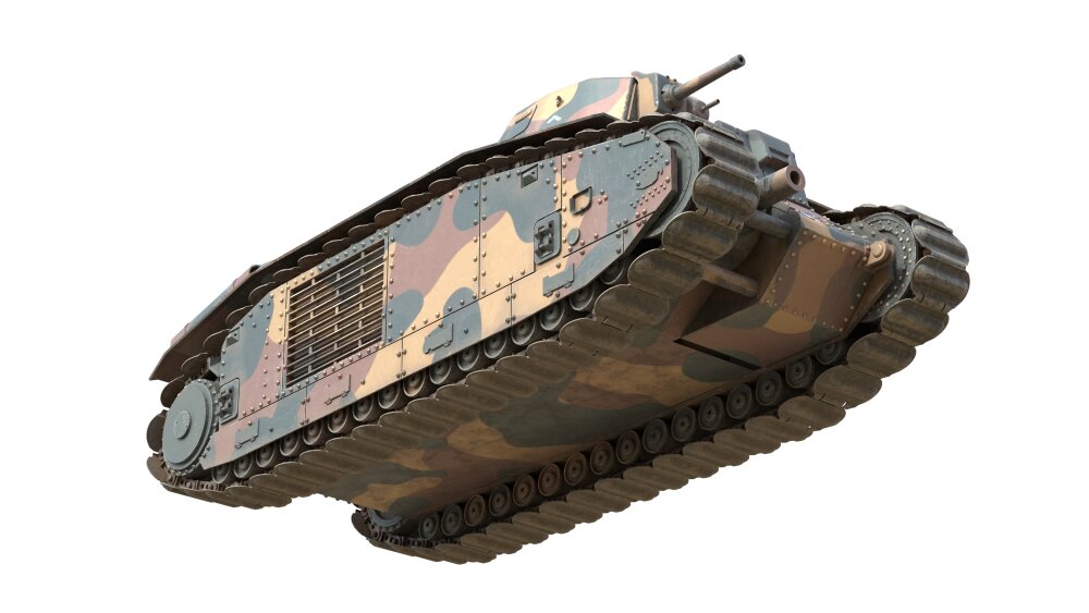 Char B1 Char Lourd Français Modèle 3D - Télécharger Char d'assaut on ...