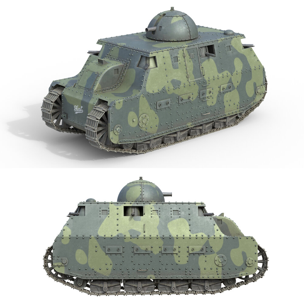 Fiat 2000 Italian Heavy Tank 3D model - Download Tank on 3DModels.org