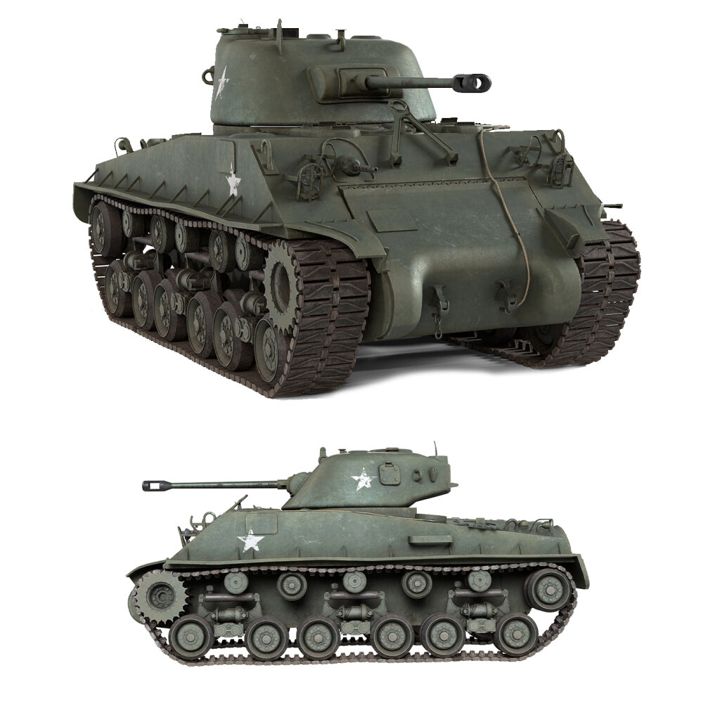 M4 Sherman Tank 3D model - Download Tank on 3DModels.org