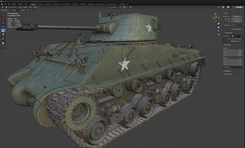 Char M4 Sherman Modèle 3D - Télécharger Char d'assaut on 3DModels.org