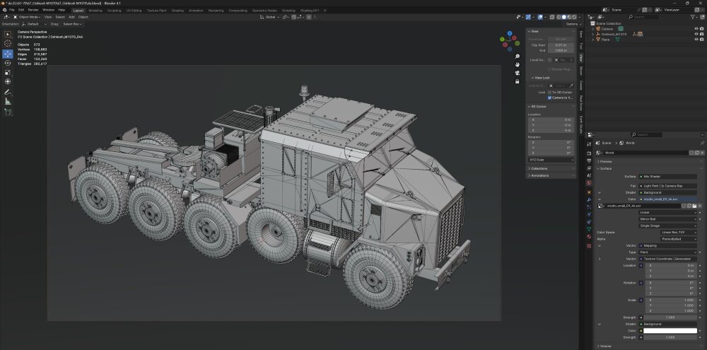 Oshkosh M1070 Army Tank Transporter 3D model - Download Army Truck on ...