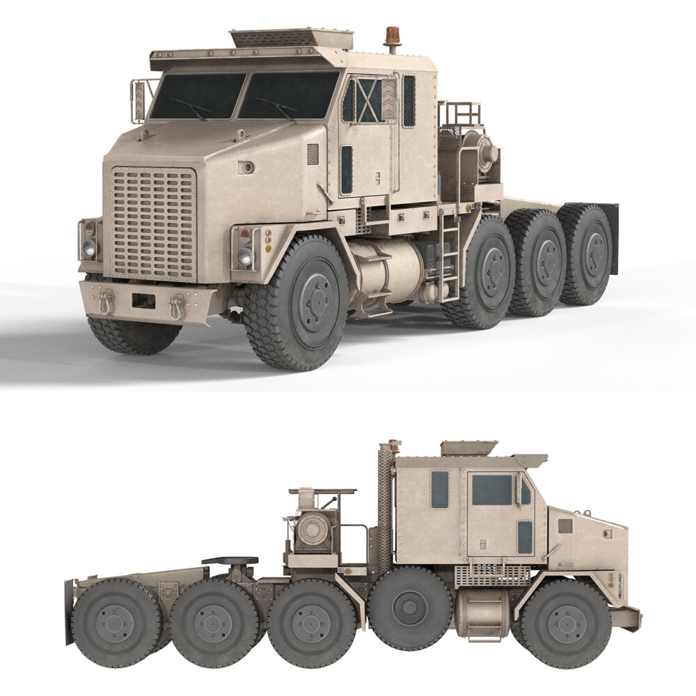 Oshkosh M1070 Army Tank Transporter 3D model - Download Army Truck on ...