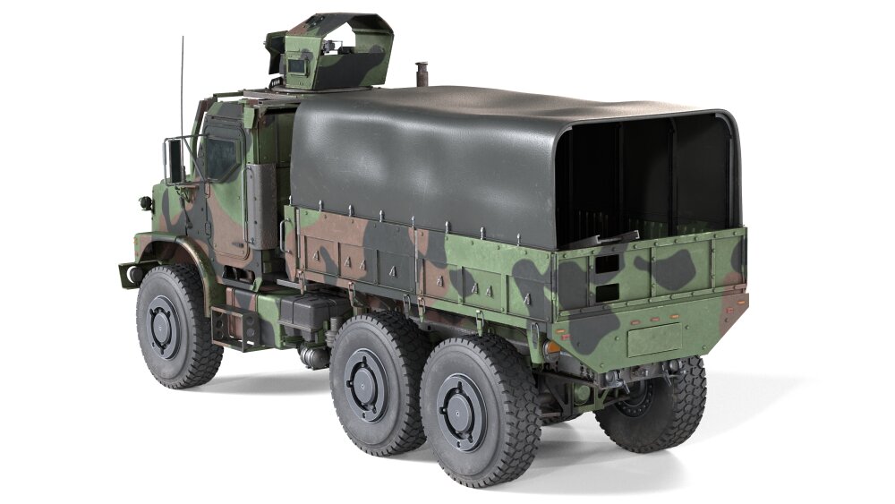 オシュコシュ MTVR AMK23 軍用戦術車両 3Dモデル - ダウンロード アーミー・トラック オン 3DModels.org