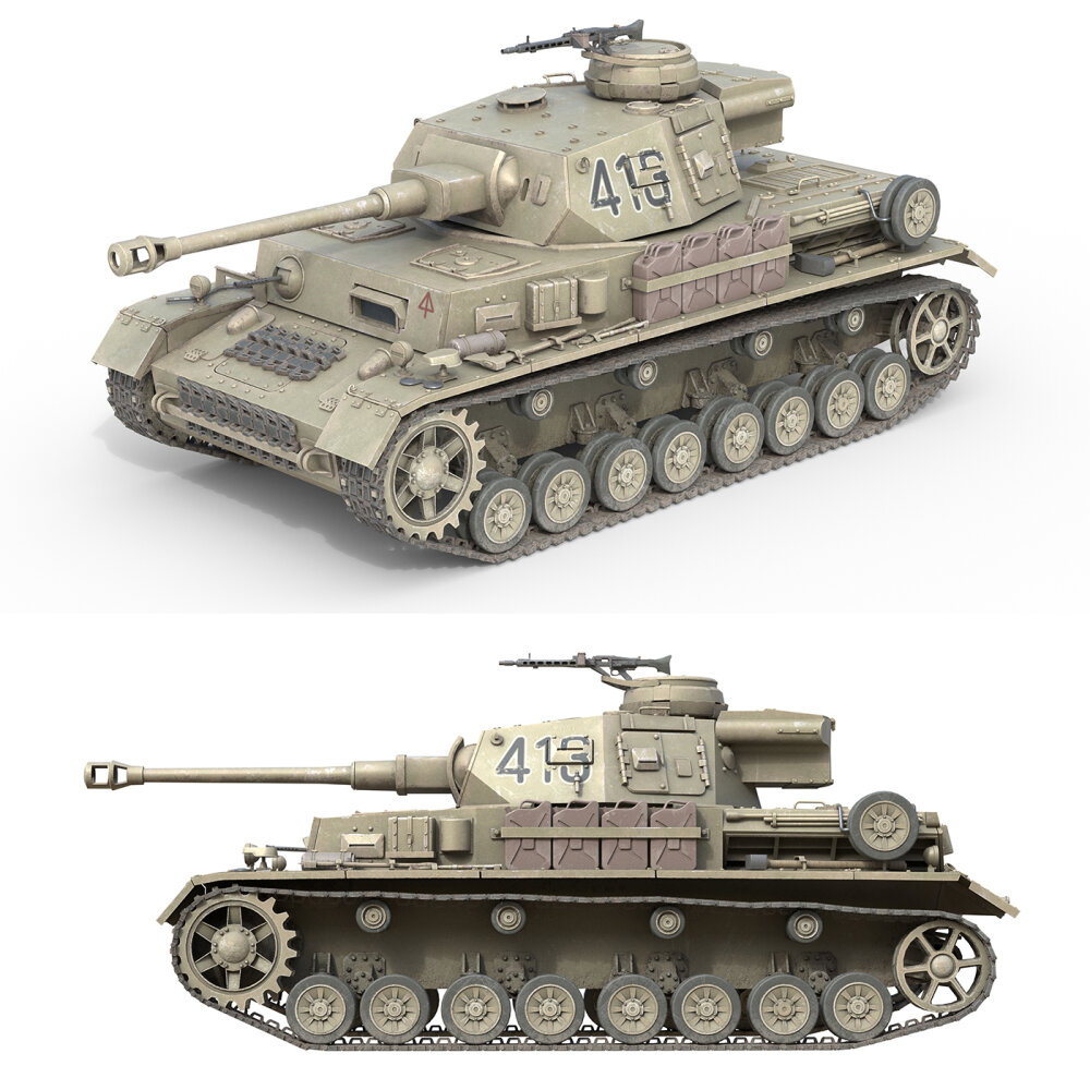Panzer IV German Medium Tank 3D model - Download Tank on 3DModels.org