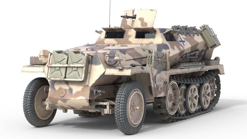 Sd Kfz 250 Half Track Armored Personnel Carrier 3D model - Download ...
