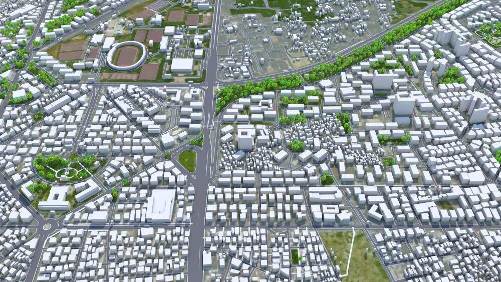 Damascus Syria 40km AI 3D model - Download City on 3DModels.org