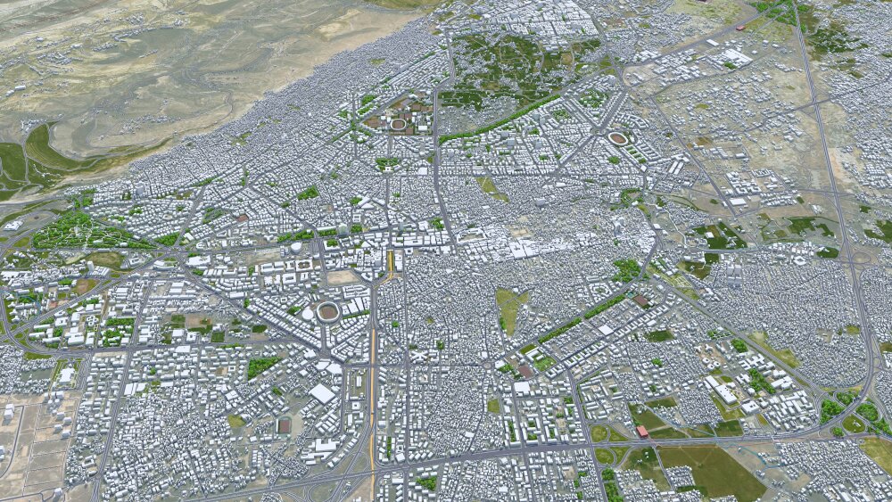 Damascus Syria 40km AI 3D model - Download City on 3DModels.org