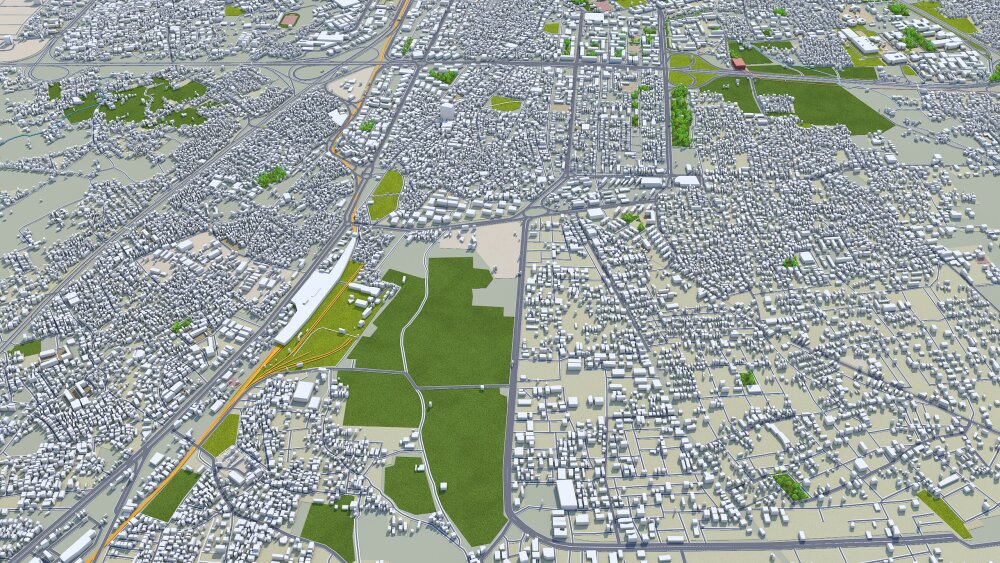 Damascus Syria 40km AI 3D model - Download City on 3DModels.org