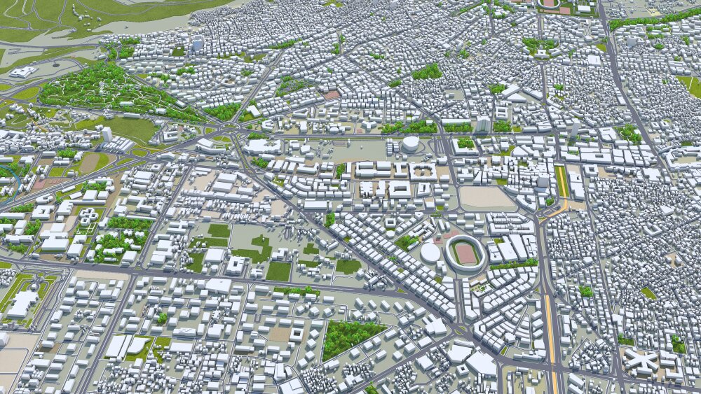 Damascus Syria 40km AI 3D model - Download City on 3DModels.org