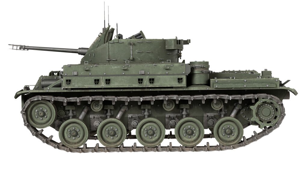 M42 Duster 40mm Anti Aircraft Tank 3D model - Download Fighting Vehicle ...