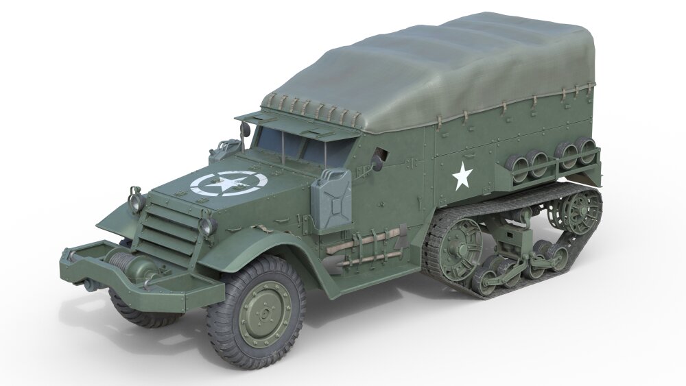M5 Half Track Carrier 3D model - Download Military Automobile on ...