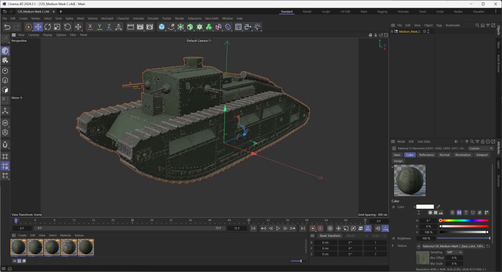 Medium Mark C Medium Tank 3D model - Download Tank on 3DModels.org
