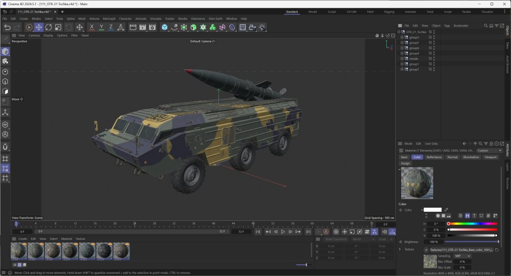 Otr 21 Tochka Tactical Ballistic Missile 3D model - Download Artillery ...