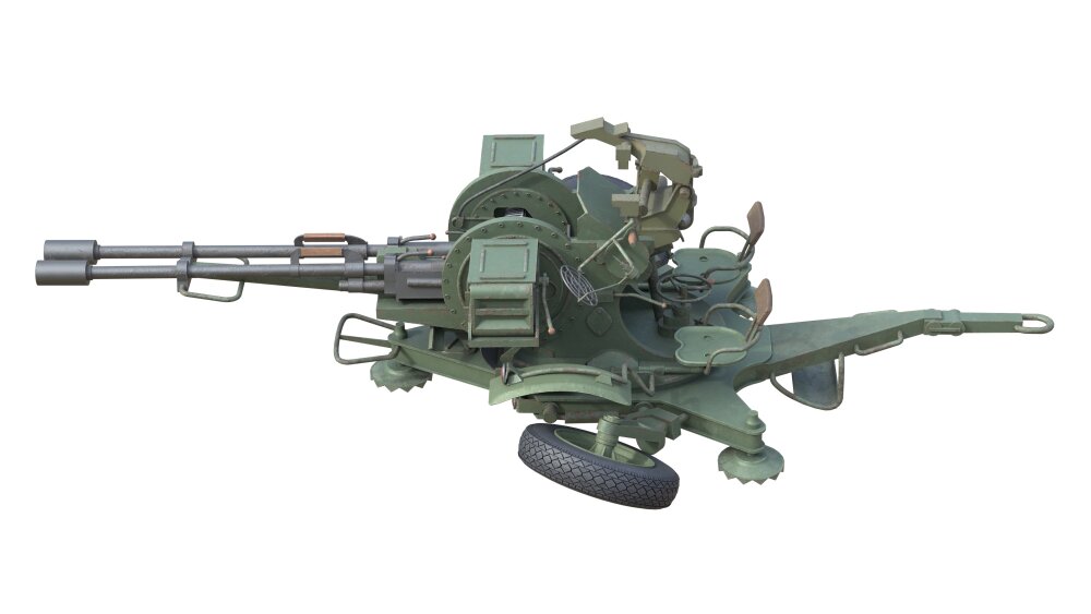 ZU 23 2 Towed 23 mm Anti-aircraft Twin Autocannon 3D model - Download ...