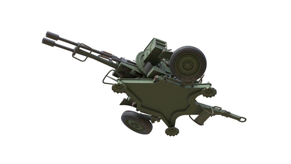 ZU 23 2 Towed 23 mm Anti-aircraft Twin Autocannon 3D model - Download ...