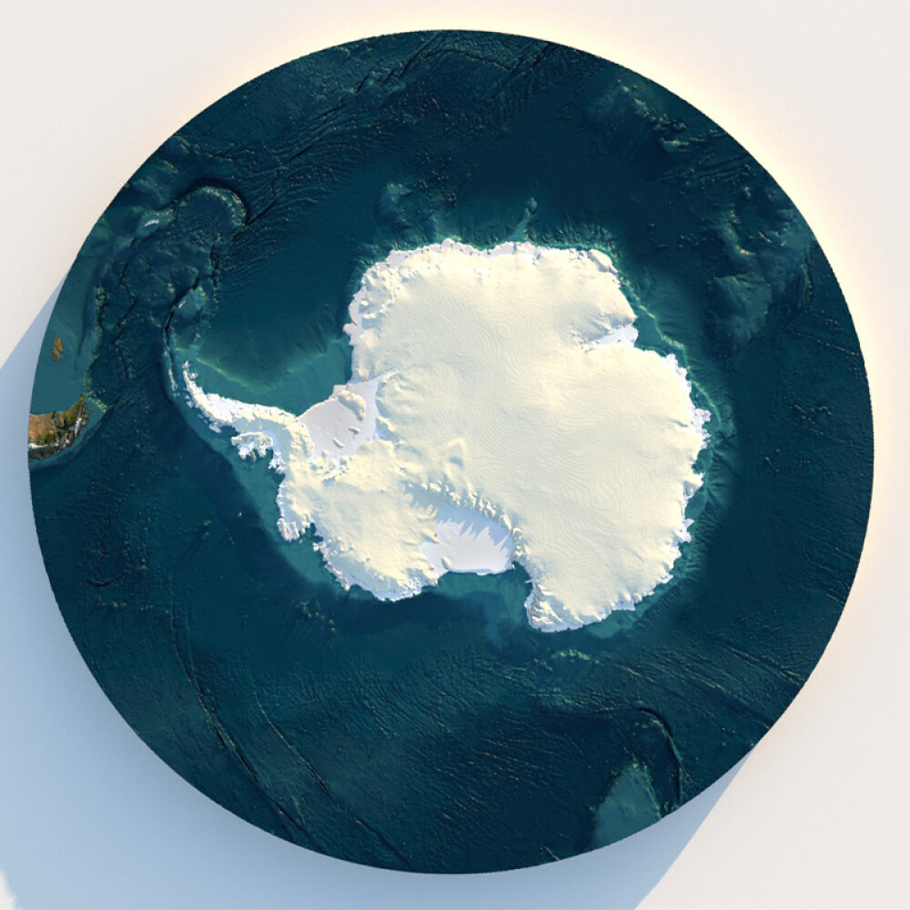 Antarctica Terrain Map 3D model - Download Landscapes on 3DModels.org