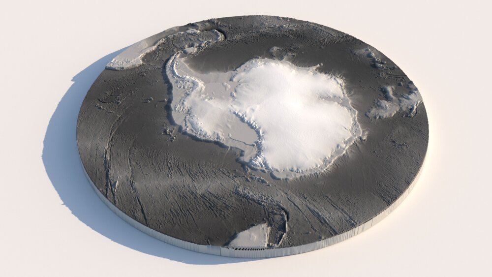 Antarctica Terrain Map 3D model - Download Landscapes on 3DModels.org