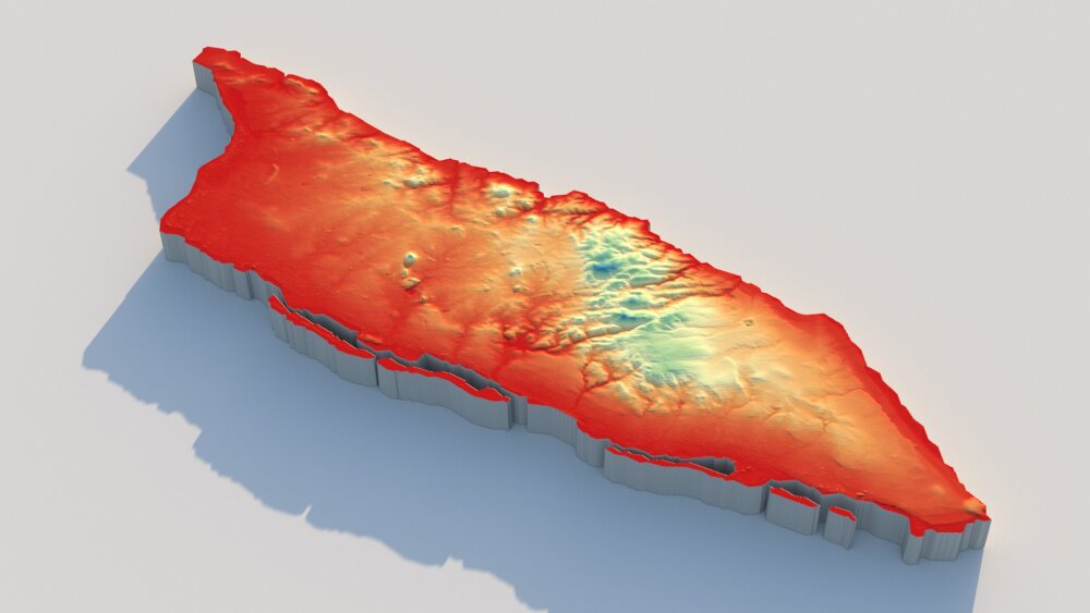 Mapa del Terreno de Aruba Modelo 3D - Descargar Paisajes on 3DModels.org
