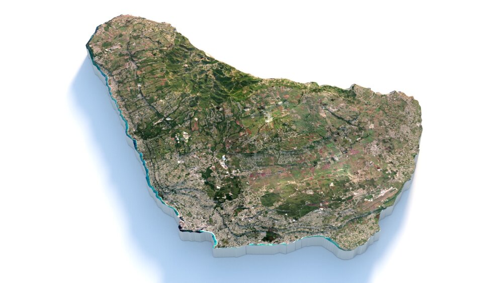 Mapa de Terreno de Barbados Modelo 3D - Descargar Paisajes on 3DModels.org