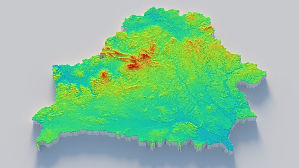Belarus Terrain Map 3D model - Download Landscapes on 3DModels.org