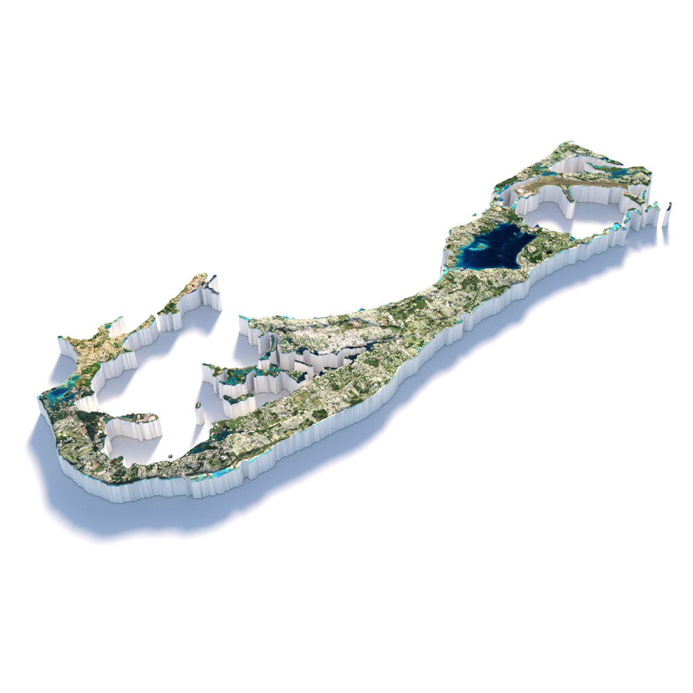 Bermuda Terrain Map 3D model - Download Landscapes on 3DModels.org