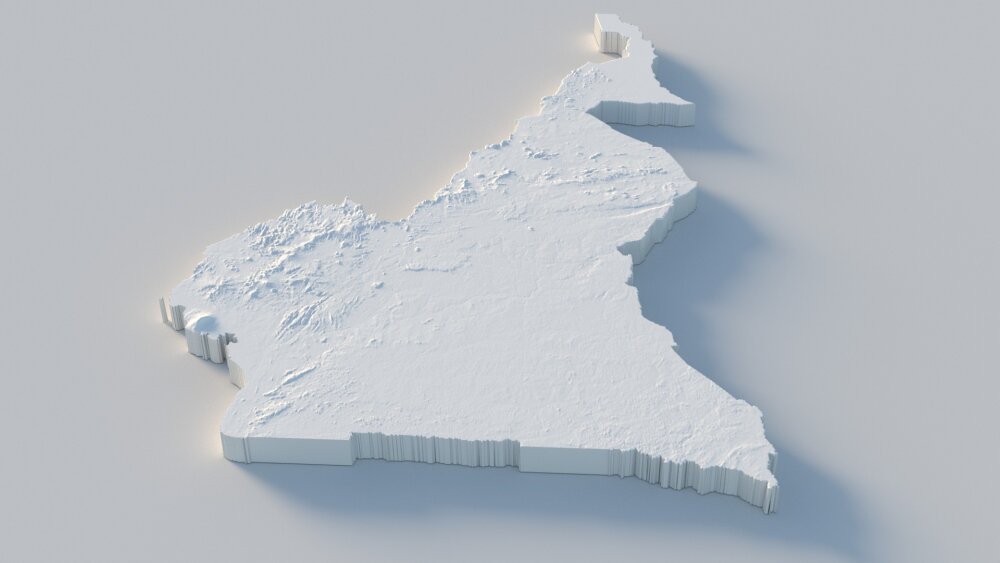 Cameroon Terrain Map 3D model - Download Landscapes on 3DModels.org