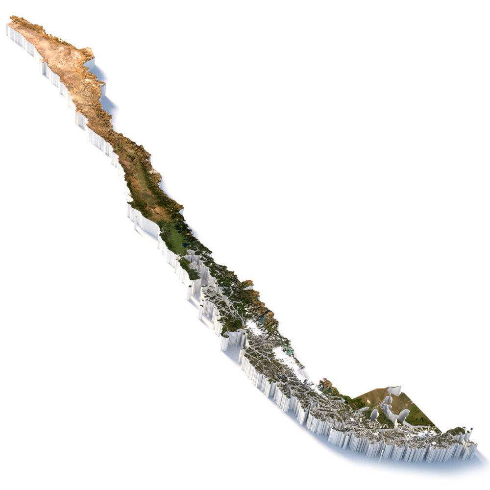 Mapa del Terreno de Chile Modelo 3D - Descargar Paisajes activado ...