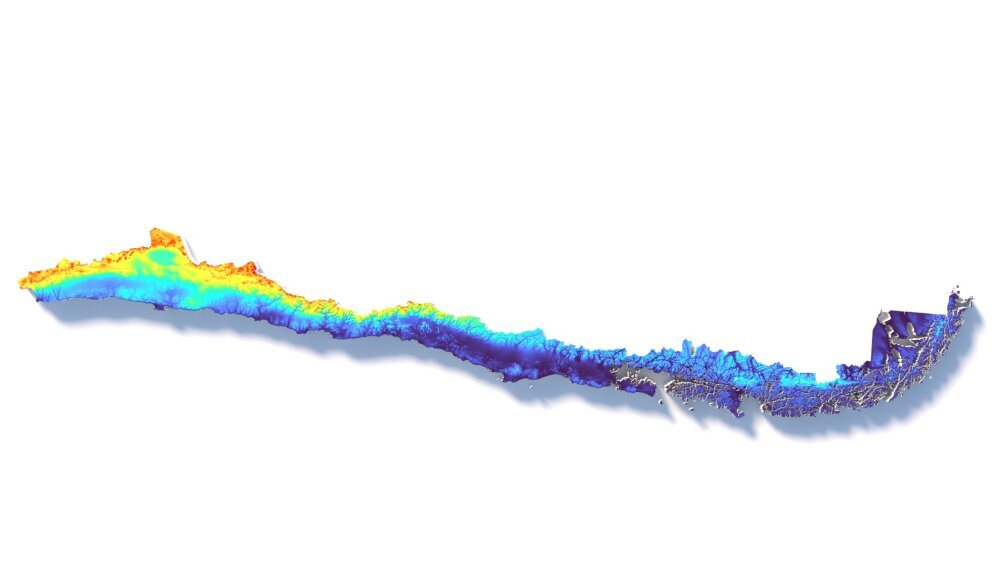 Chile Terrain Map 3D model - Download Landscapes on 3DModels.org