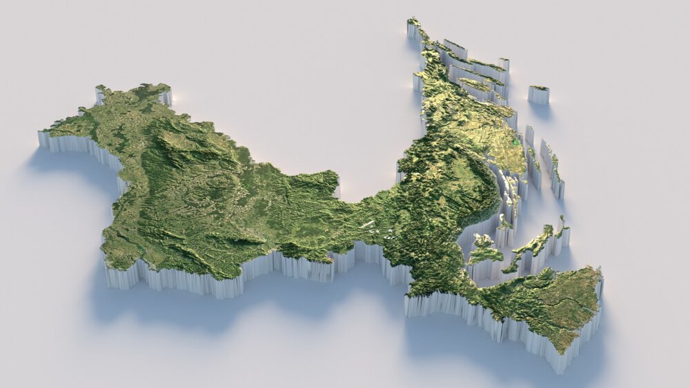 Croatia Hrvatska Terrain Map 3D model - Download Landscapes on 3DModels.org
