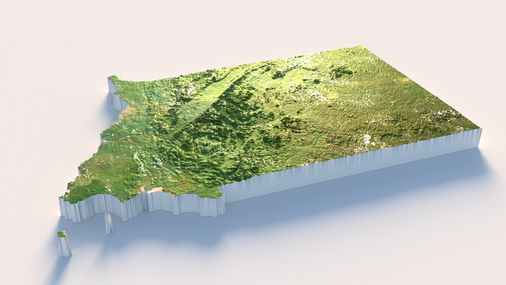 Equatorial Guinea Terrain Map 3D model - Download Landscapes on ...