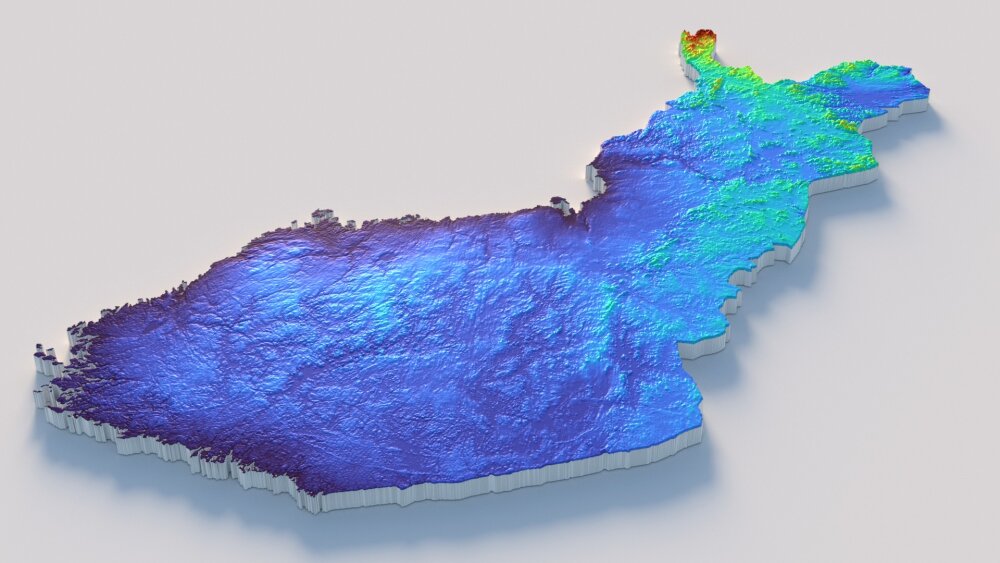 Finland Suomi Terrain Map 3D model - Download Landscapes on 3DModels.org
