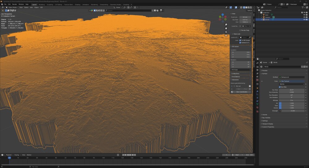 Germany Deutschland Terrain Map 3D model - Download Landscapes on ...