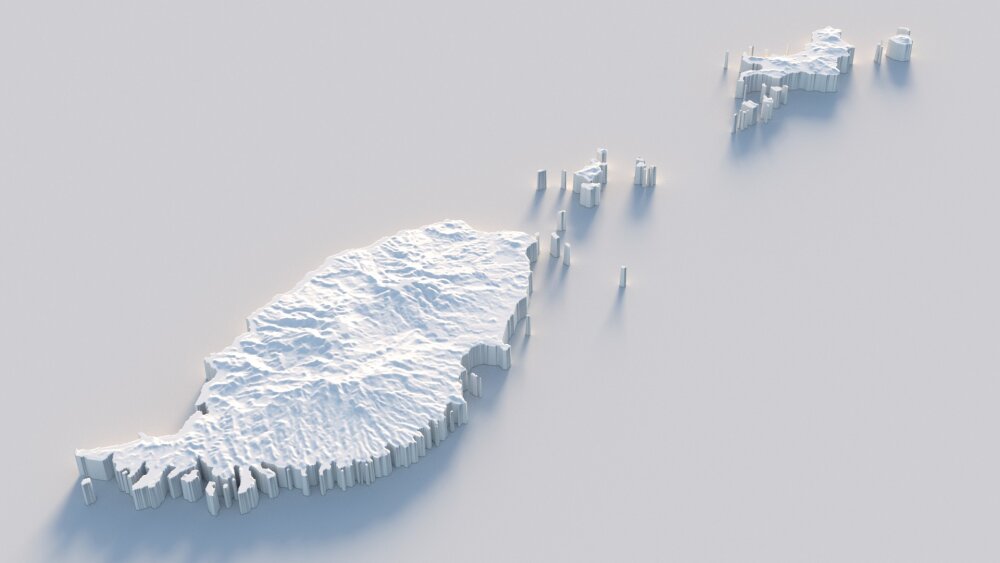 그레나다 지형도 3D 모델 - 다운로드 땅의 풍경 on 3DModels.org