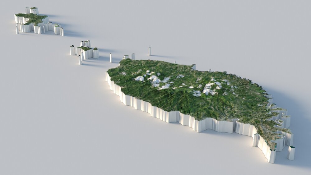 Grenada Terrain Map 3D model - Download Landscapes on 3DModels.org