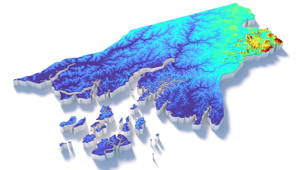Guinea Bissau Terrain Map 3D model - Download Landscapes on 3DModels.org