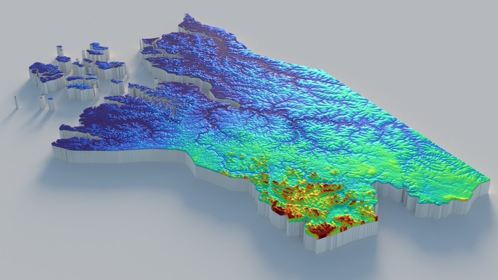 Guinea Bissau Terrain Map 3D model - Download Landscapes on 3DModels.org