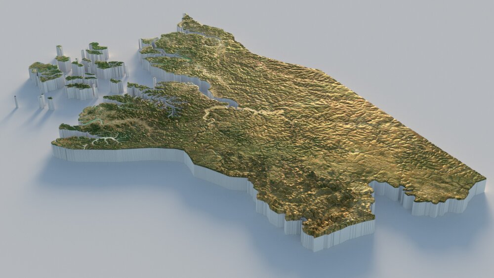 Guinea Bissau Terrain Map 3D model - Download Landscapes on 3DModels.org