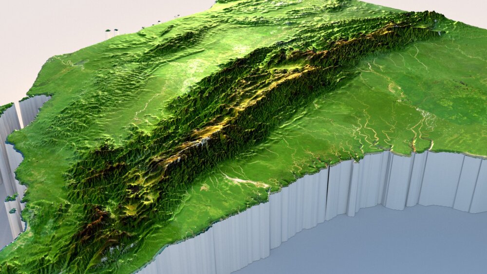 Indonesia Terrain Map 3D model - Download Landscapes on 3DModels.org