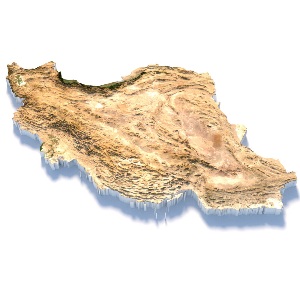 Iran Terrain Map 3D model - Download Landscapes on 3DModels.org