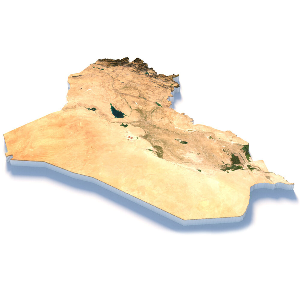 Iraq Terrain Map 3D model - Download Landscapes on 3DModels.org