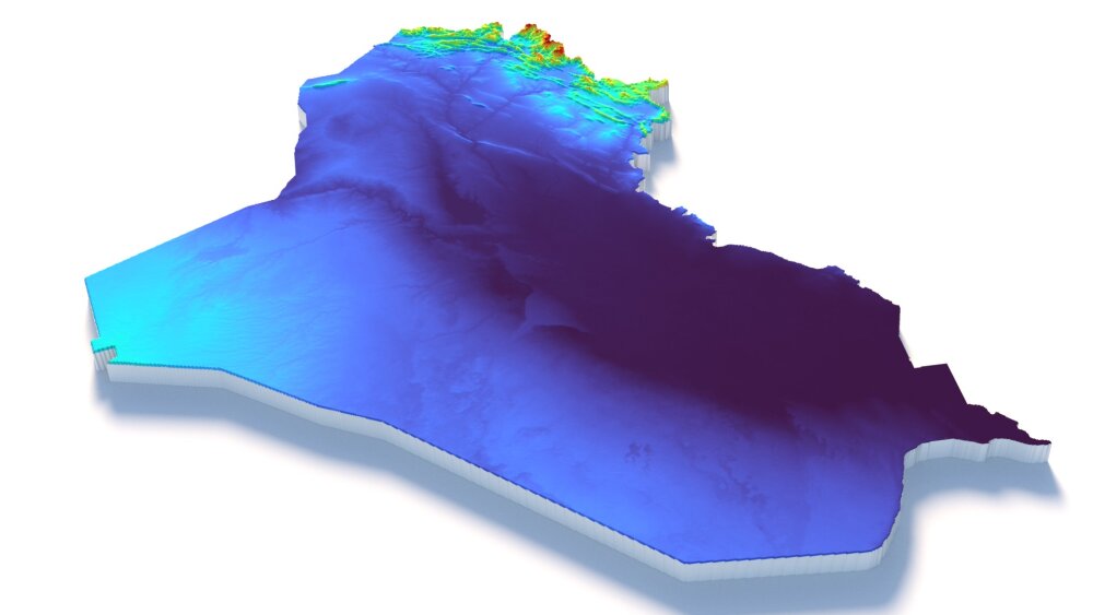 Iraq Terrain Map 3D model - Download Landscapes on 3DModels.org