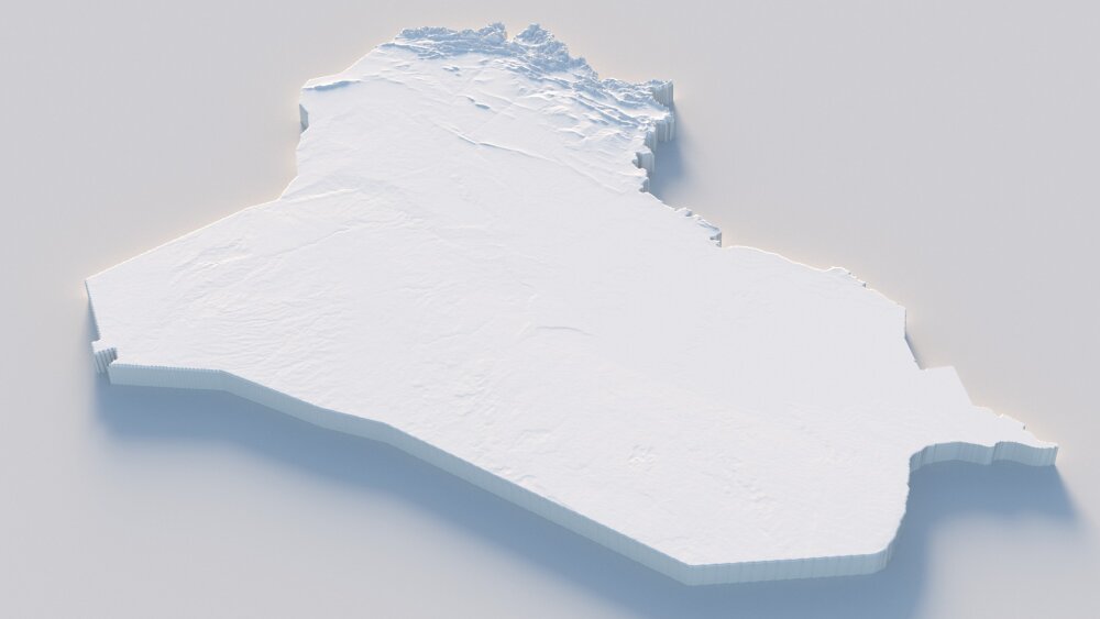 Iraq Terrain Map 3D model - Download Landscapes on 3DModels.org