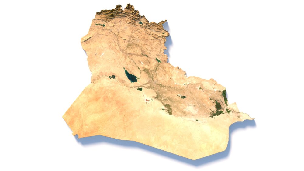 Iraq Terrain Map 3D model - Download Landscapes on 3DModels.org