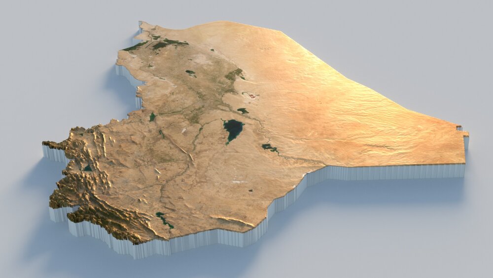 Iraq Terrain Map 3D model - Download Landscapes on 3DModels.org
